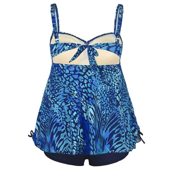angelique | Swim | Plus Swim Tankini Set Womens Size 6 Blue Animal ...